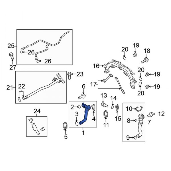 Porsche OE 97010623201 - Right Radiator Coolant Hose