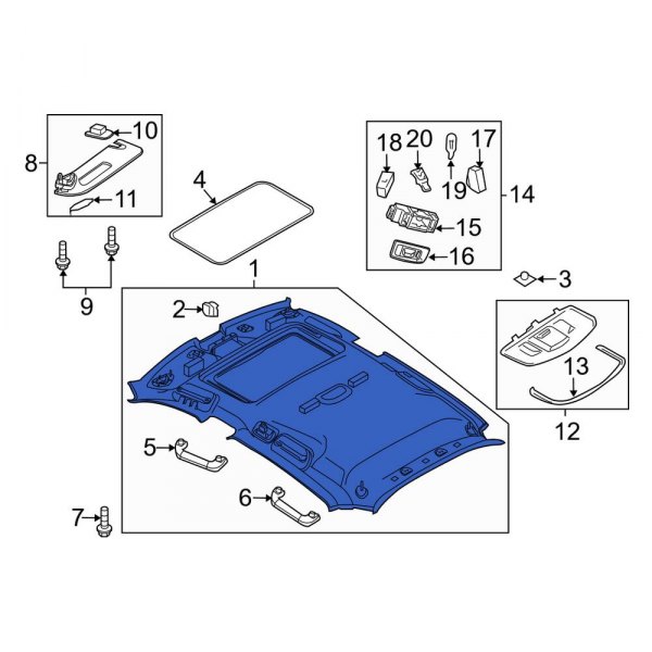 Porsche OE 970555197537F3 - Headliner