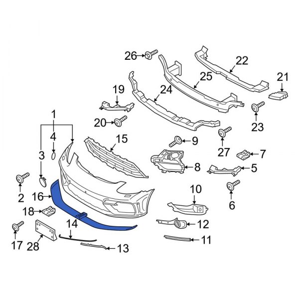 Porsche OE 971807541AOK1 - Front Spoiler