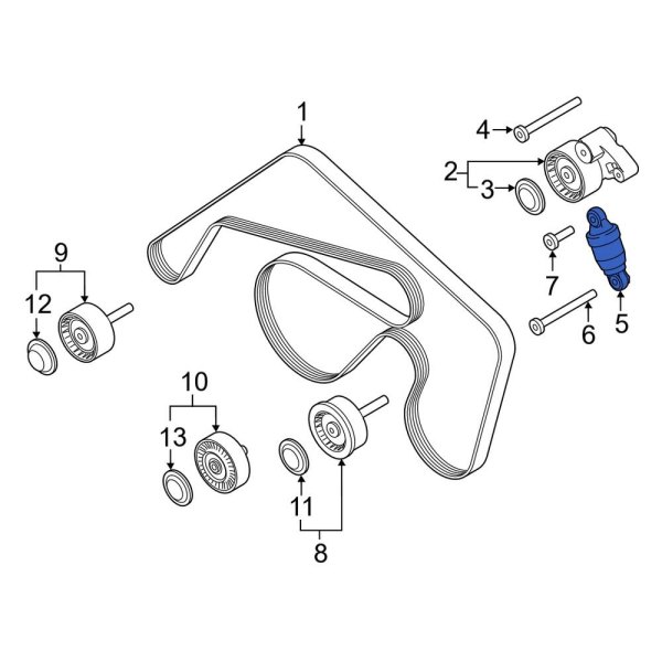 Porsche OE 94810240375 - Accessory Drive Belt Tensioner Assembly