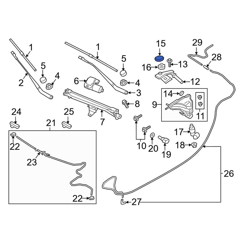 Porsche OE PAA955455 - Front Washer Fluid Reservoir Cap