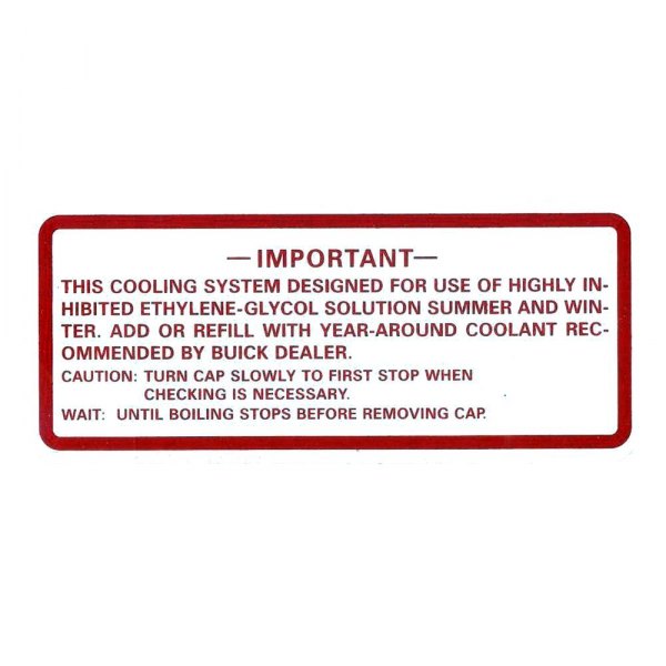 QRP® S240728 - Generator Warning Engine Compartment Decal