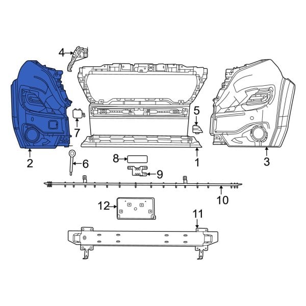 Ram OE 7KQ98JXWAA - Front Right Bumper Cover