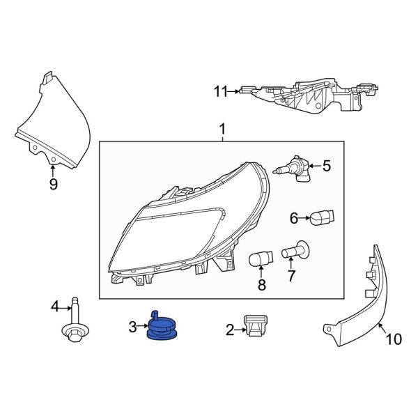 Ram OE 6510654AA - Headlight Fastener Clip