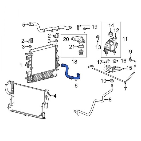 Ram OE 57008693AA - Lower Radiator Coolant Hose