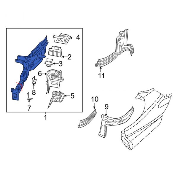 Ram OE 68534989AC - Front Left Frame Side Member Assembly