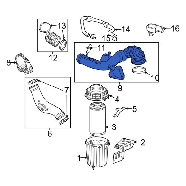 Ram OE 68190498AB - Rear Forward Engine Air Intake Hose