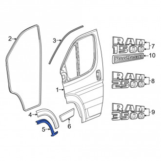 Ram ProMaster Replacement Fender Moldings & Trim | CARiD