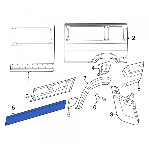 Ram OE 1ZT46JXWAC - Front Left Body Trim Molding