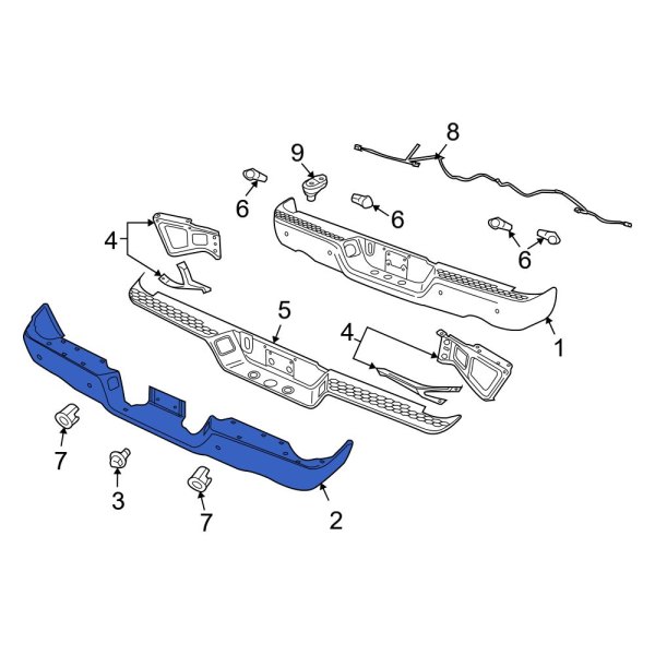 Ram OE 68049769AB - Rear Bumper Face Bar