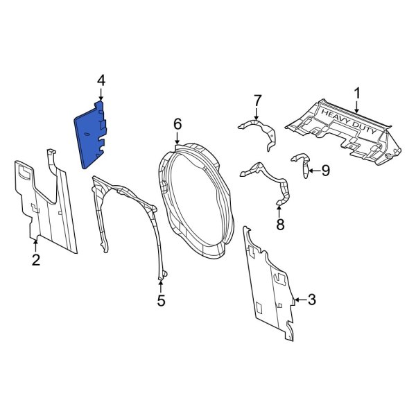 Ram OE 52014744AA - Front Right Radiator Support Baffle