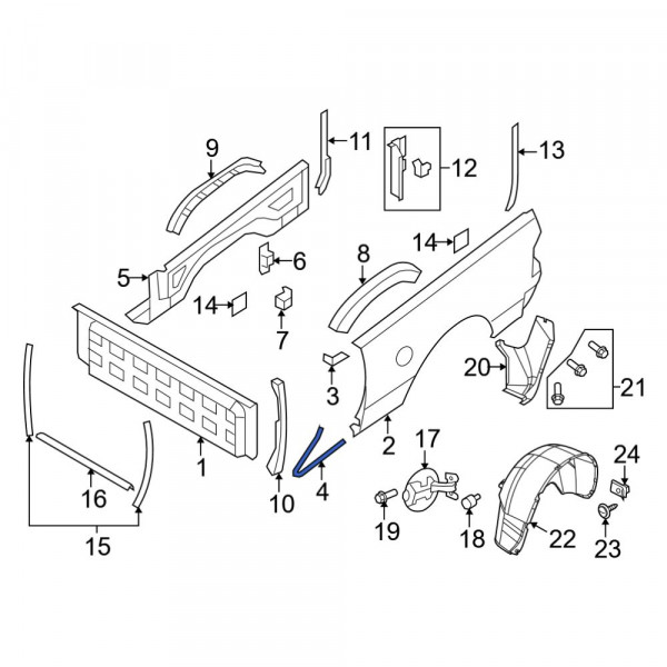 Ram OE 68196935AA - Left Truck Bed Panel Brace