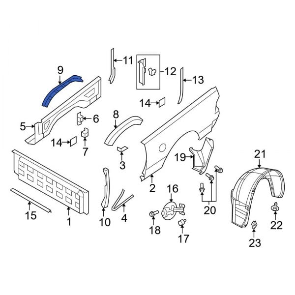 Ram OE 68148449AA - Rear Inner Wheel Housing Side Panel