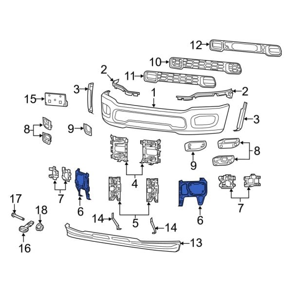 Ram OE 68449226AA - Headlight Bracket