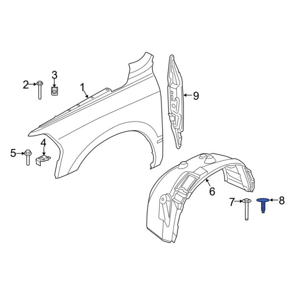 Ram OE 6510139AA - Fender Liner Retainer