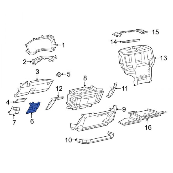 Ram OE 6PG83TX7AB - Inner Instrument Panel Bezel