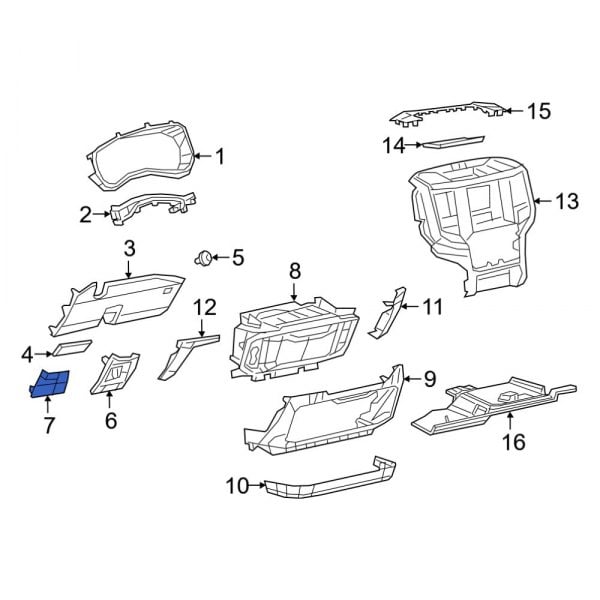 Ram OE 6PG84TX7AB - Outer Instrument Panel Bezel
