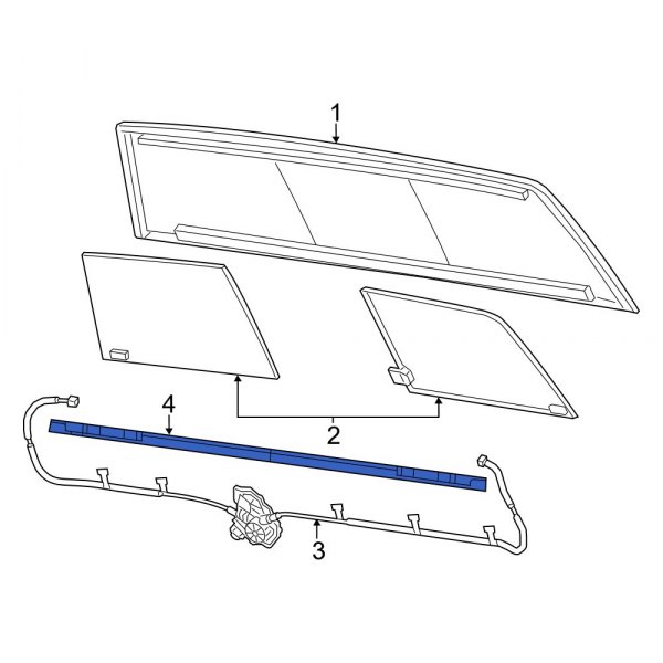 Ram OE 68166526AC - Rear Back Glass Reveal Molding