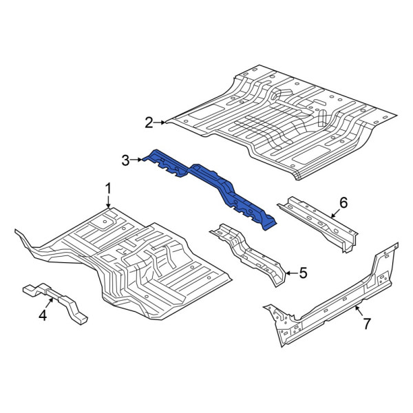 Ram OE 68174079AB - Rear Center Floor Pan Crossmember