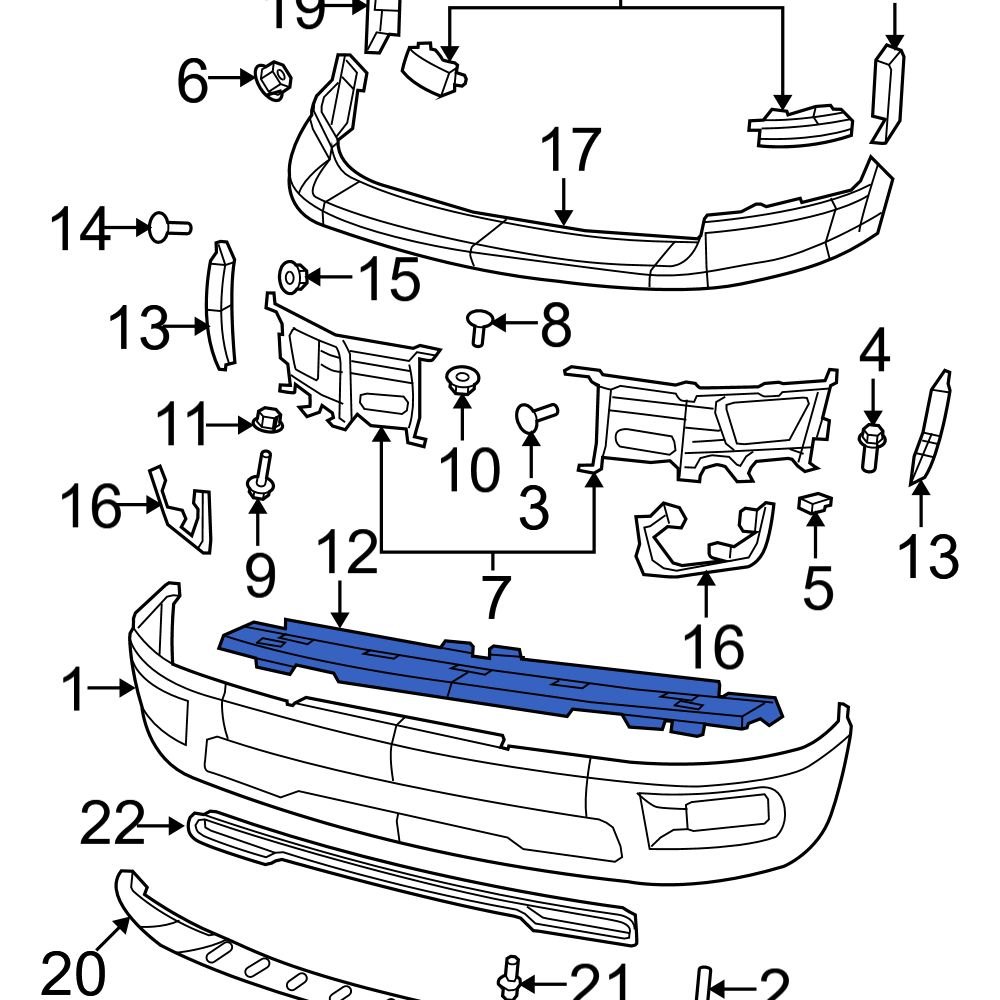 Ram OE 68031521AC - Front Bumper Cover Reinforcement