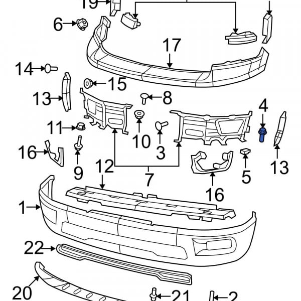 Ram OE 68055092AA - Front Bumper Face Bar Bolt