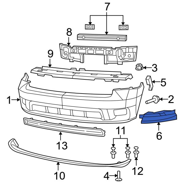 Ram OE 68031523AA - Front Left Inner Bumper Cover Bracket