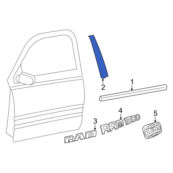 Ram OE 68351201AB - Rear Right Door Applique