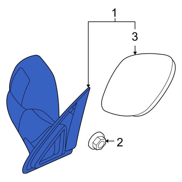 Ram OE 68061200AF - Front Right Door Mirror