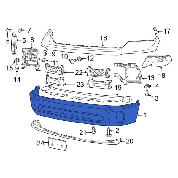 Ram OE 68160856AC - Front Bumper Face Bar
