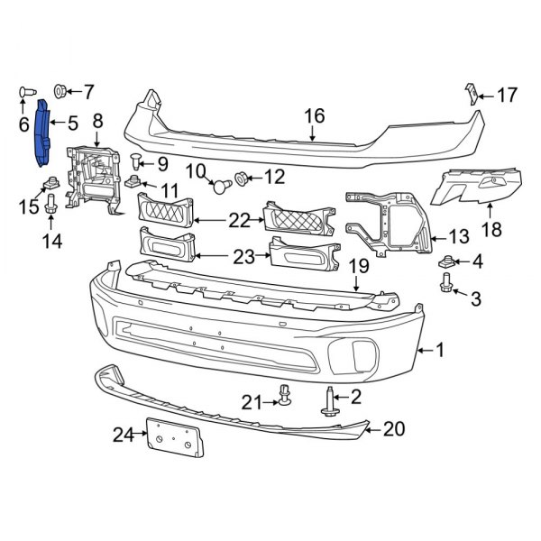 Ram OE 68196983AA - Bumper Face Bar Bracket