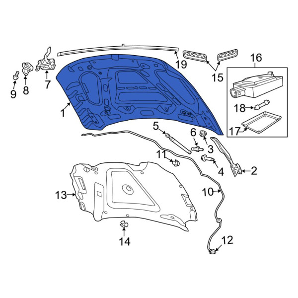 Ram OE 68160235AF - Front Hood Panel