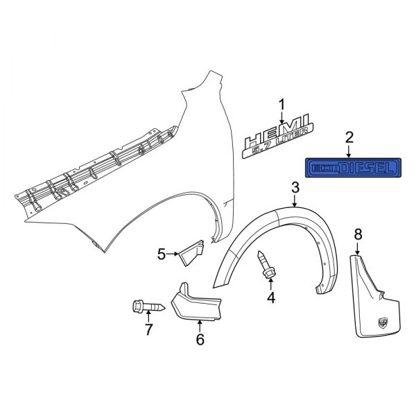 Ram OE 68247898AA - Front Fender Emblem