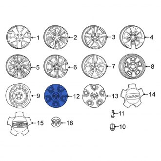 Dodge Ram OEM Wheel Center Caps - Emblems, Logos | CARiD