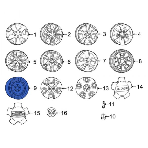 Ram OE 1UB17RXFAC - Wheel