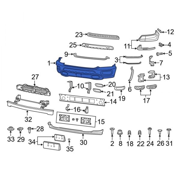 Ram OE 5ZB41TZZAD - Front Bumper Face Bar