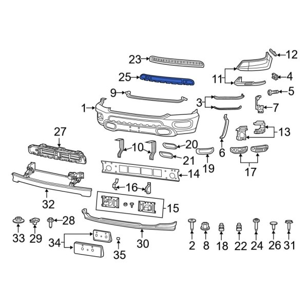 Ram OE 6BT18TZZAJ - Front Grille Molding
