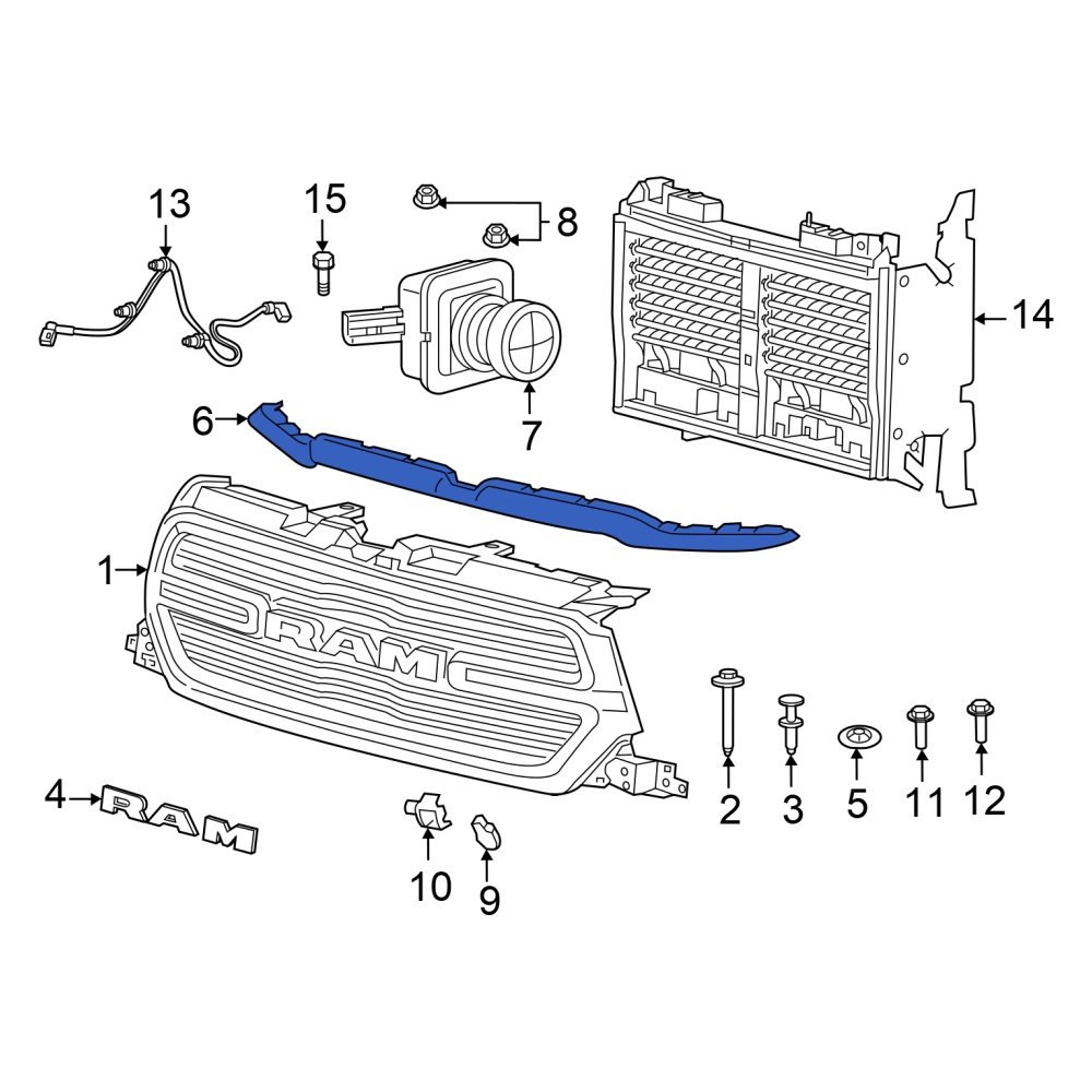 Ram OE 6BT18TZZAJ - Front Grille Molding