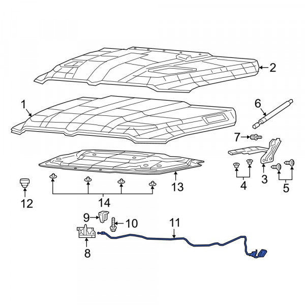 Ram OE 68311132AA - Front Hood Release Cable