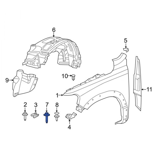 Ram OE 6509887AA - Fender Liner Screw