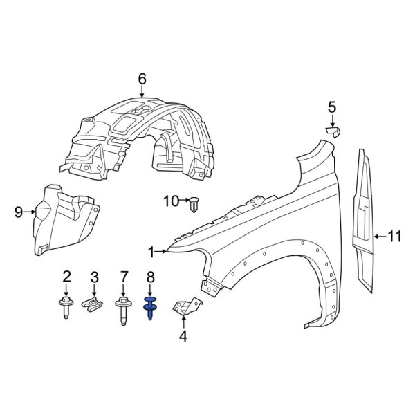 Ram OE 6510139AA - Fender Liner Retainer