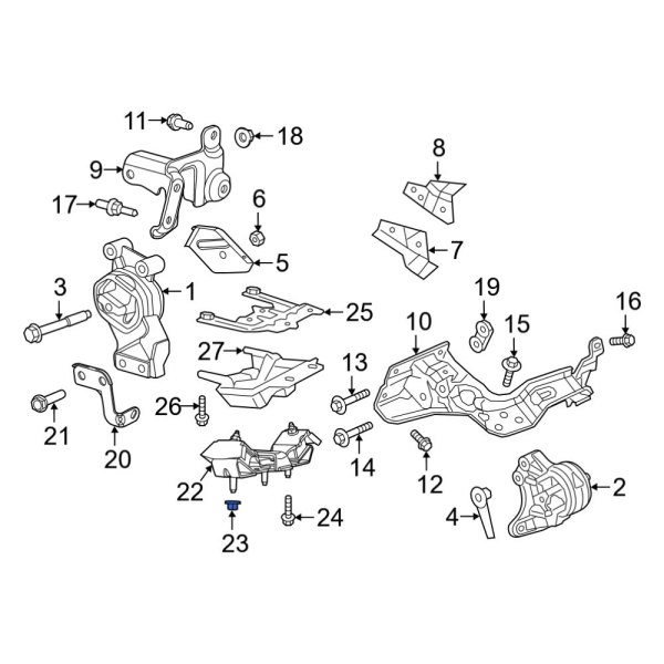 Ram OE 6104727AA - Automatic Transmission Mount Nut