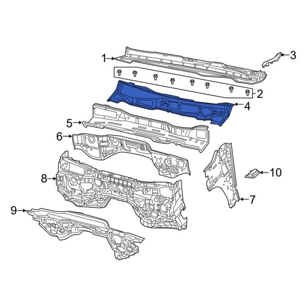 Ram OE 68448042AA - Front Cowl Plenum Panel