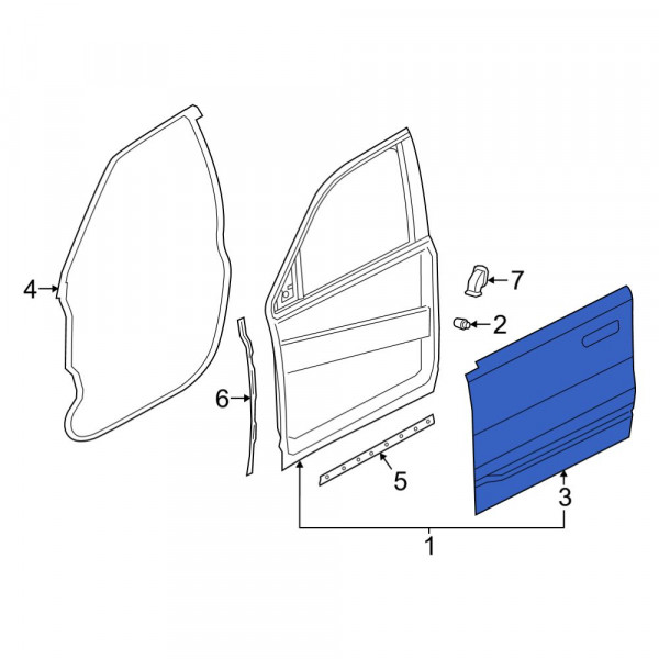 Ram OE 68573214AA - Front Right Outer Door Outer Panel