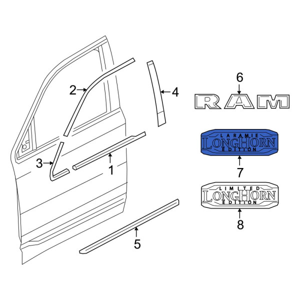 Ram OE 68310060AA - Front Door Emblem