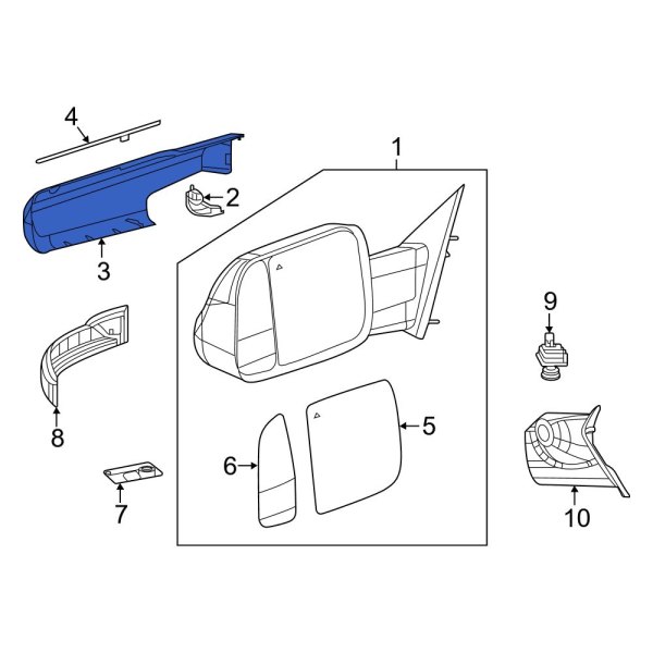 Ram OE 68460988AA - Front Right Door Mirror Cover