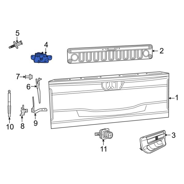 Ram OE 68309893AL - Rear Tailgate Latch