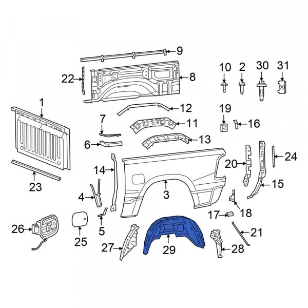 Ram OE 6508659AA - Quarter Panel Splash Shield Bolt