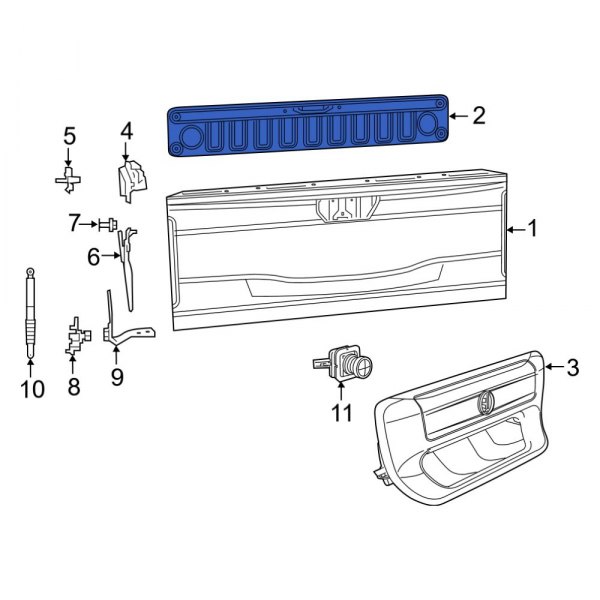 Ram OE 68278374AC - Rear Tailgate Gap Cover