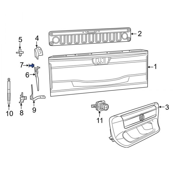 Ram OE 6512553AA - Tailgate Support Cable Bolt