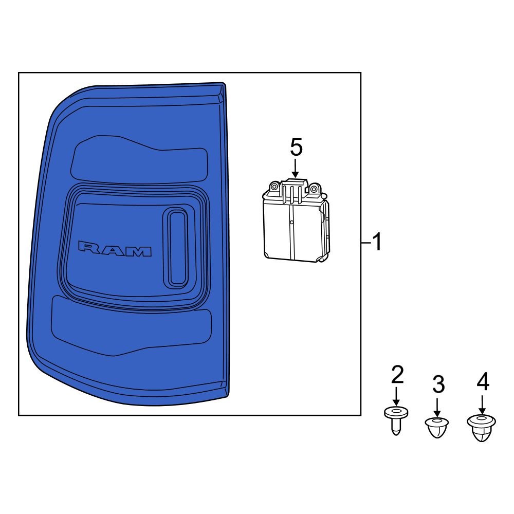 Ram OE 68262533AH - Rear Left Tail Light Assembly